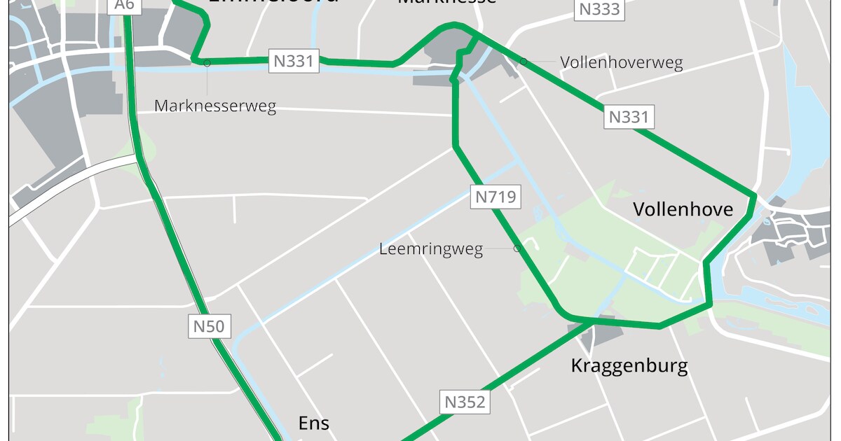 Zes weken afsluiting en omleiding N352 in Ens door wegwerkzaamheden ...