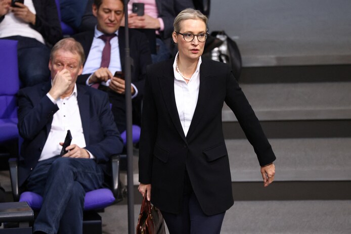 AfD-leider Weidel, zelf gepromoveerd econoom, pleit voor vertrek van ...