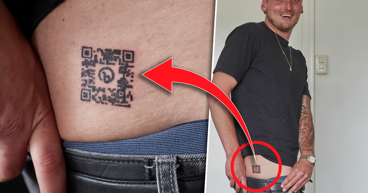 Bart (27) heeft QR-code als tattoo op z’n kont voor kans op ultiem ...