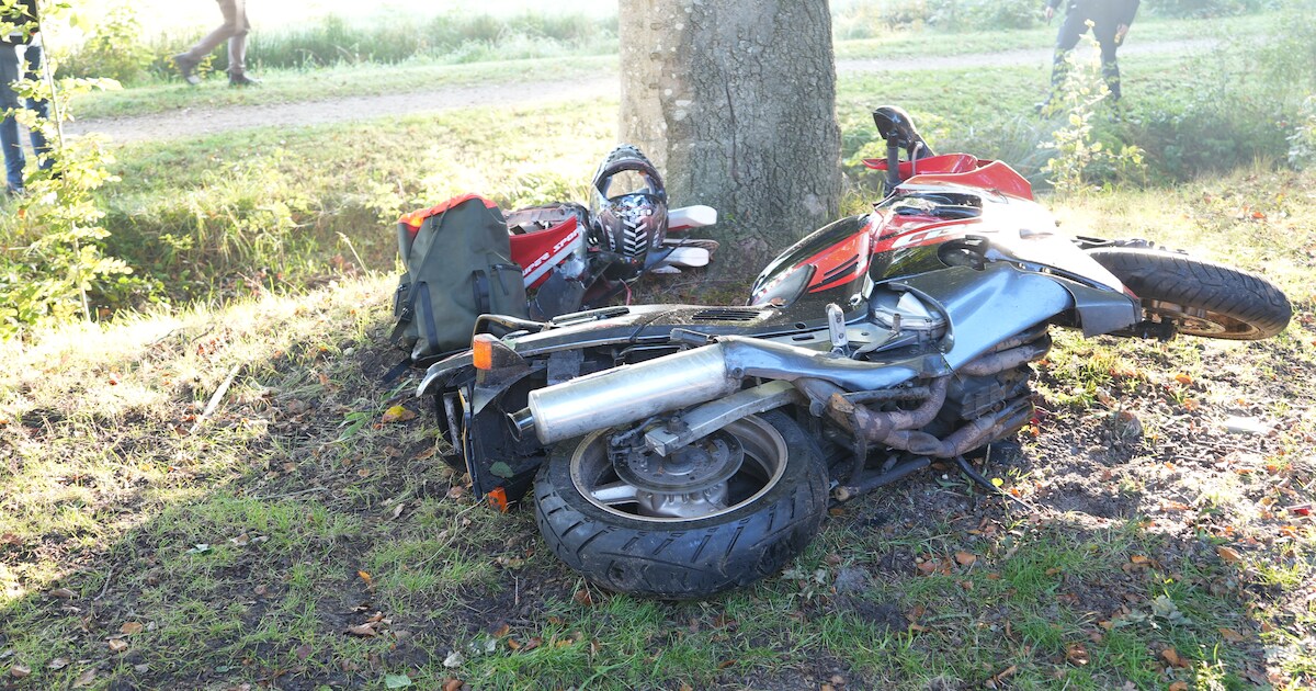 Motorrijder raakt van de weg bij Meppel en crasht tegen boom | Meppel ...