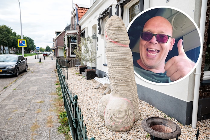 Willie’s grap slaat aan: reusachtige betonpiemel in voortuin maakt de ...