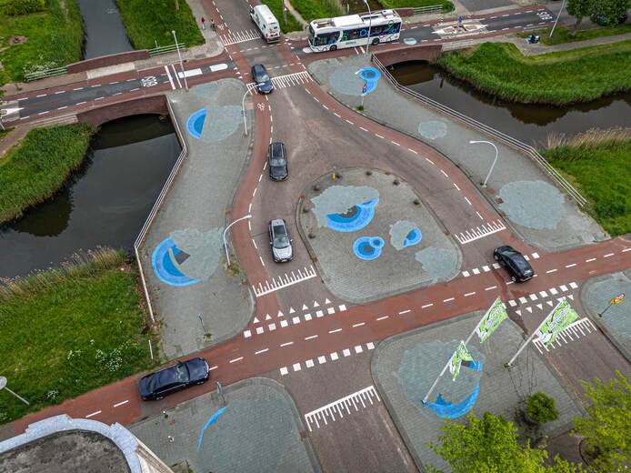 Vervelend staartje voor proef met felgekleurde rotondes: na 60.000 euro moet er nog meer geld ...