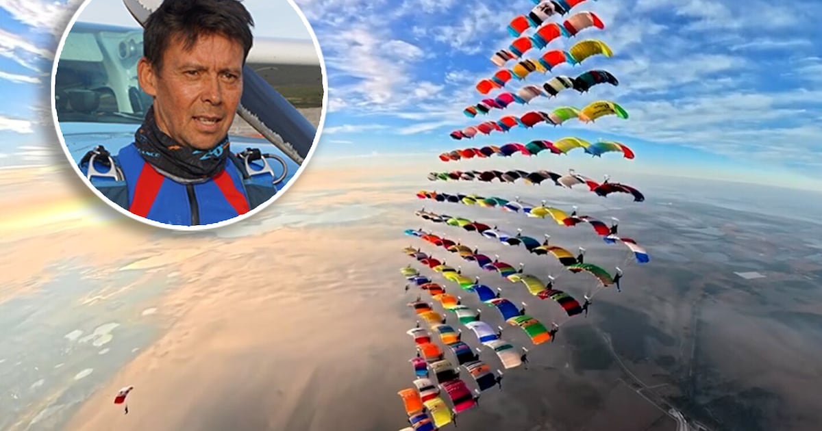 Herman (57) springt met 104 man uit vliegtuig in Florida voor ...