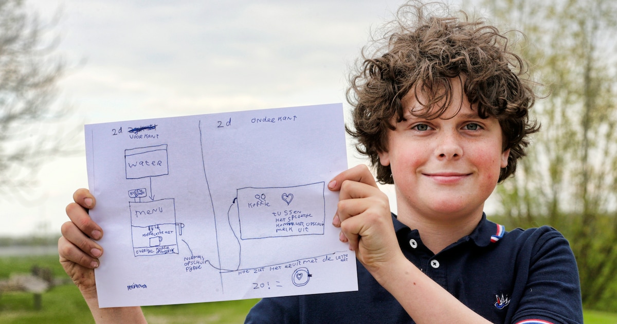 ‘Uitvinder’ Hidde (11) bedenkt nieuwe koffiemachine en wordt ...