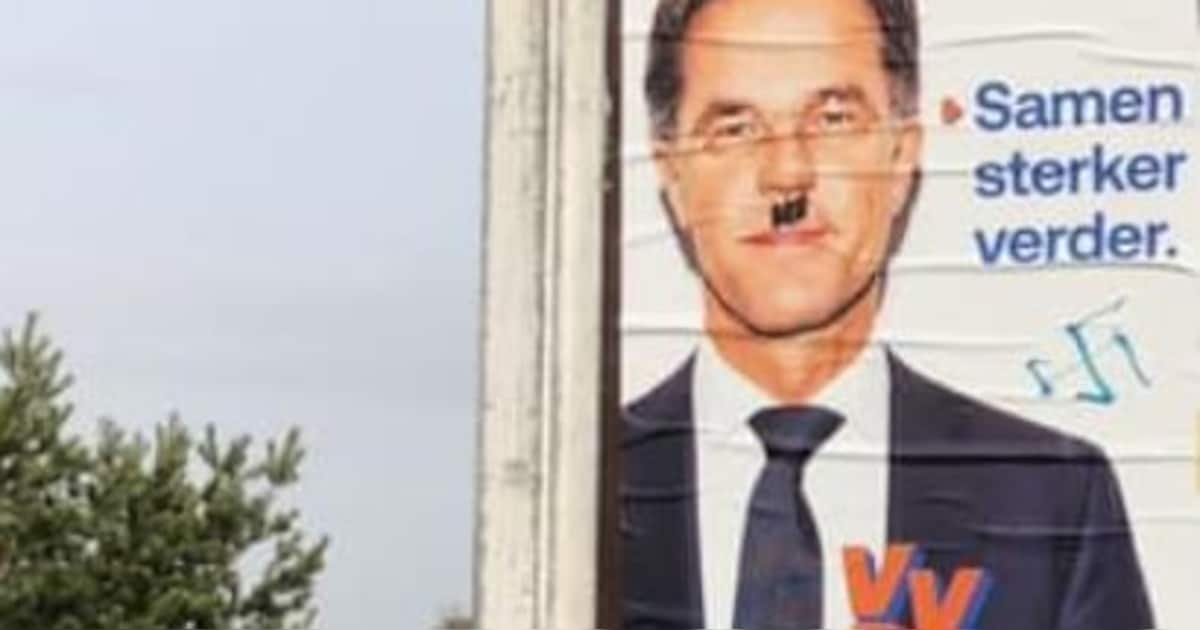 VVD-posters in Putten met nazisymbolen beklad | Putten | destentor.nl