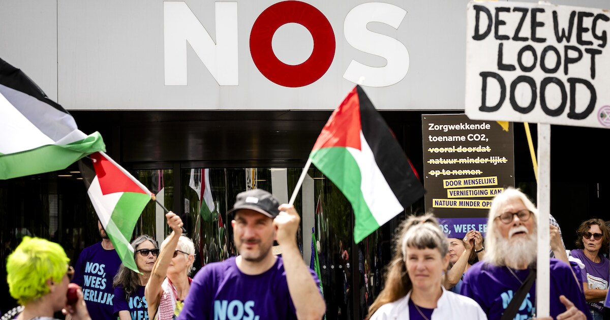 Extinction Rebellion demonstreert bij NOS voor klimaat én Gaza: ‘Die ...