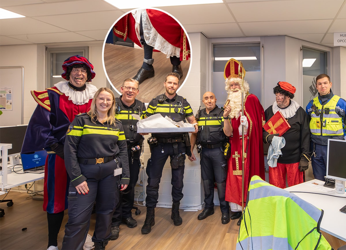 Sinter-burgemeester gaat met enkelband op bezoek bij politie Baarn ...