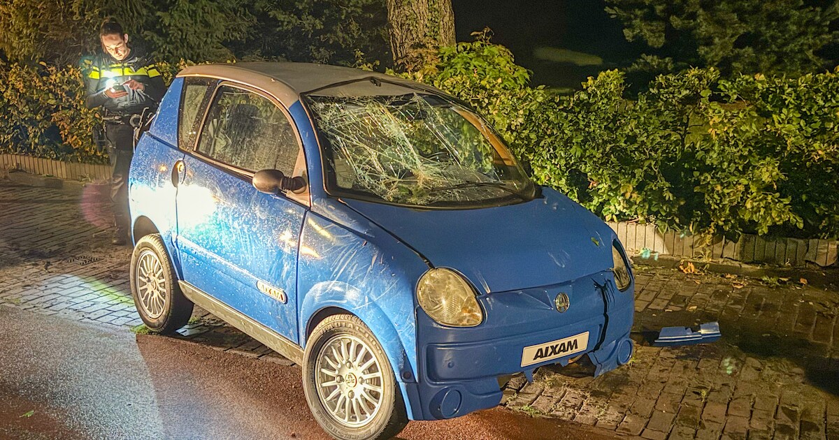 Brommobiel knalt tegen boom op Valkseweg in Barneveld: geen ernstige ...