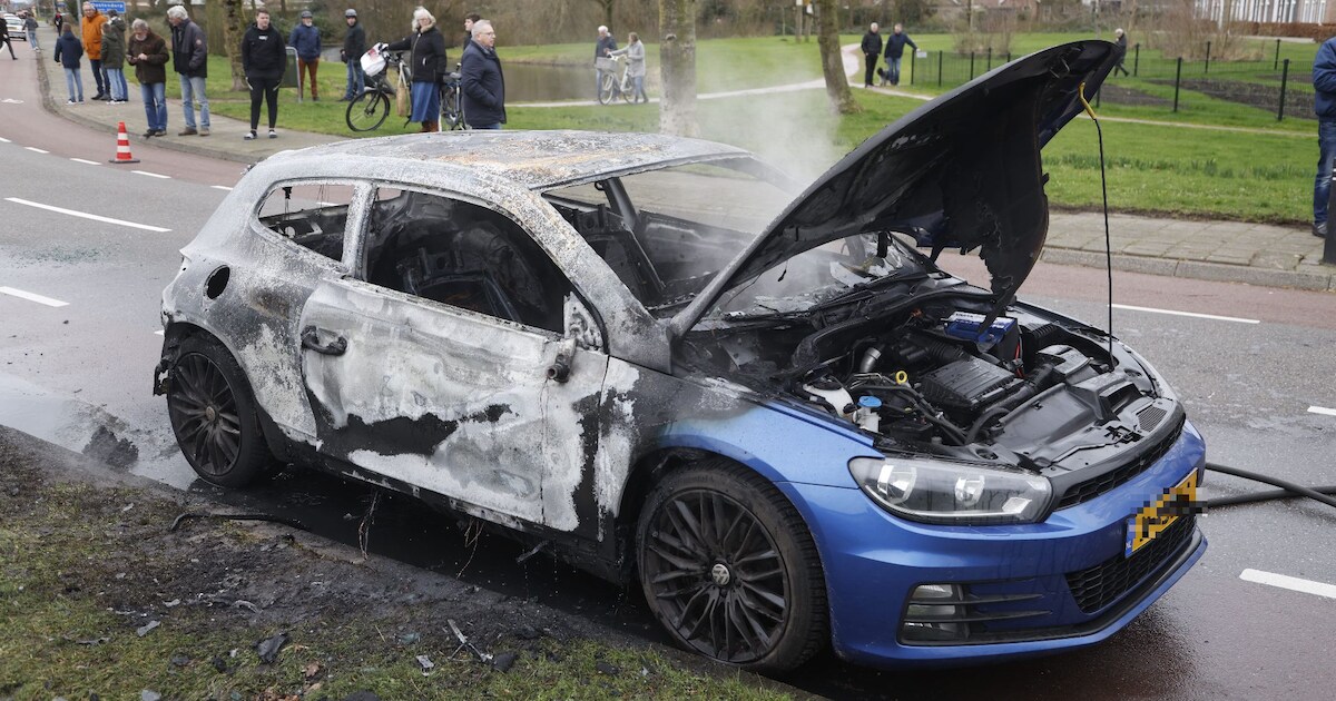 Brand verwoest auto in Elburg, oorzaak niet bekend | Elburg | destentor.nl